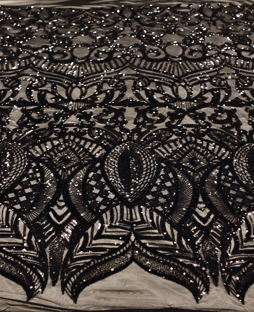 4 WAY STRETCH SEQUIN FISHTAIL PATTERN – VADIMFABRICS